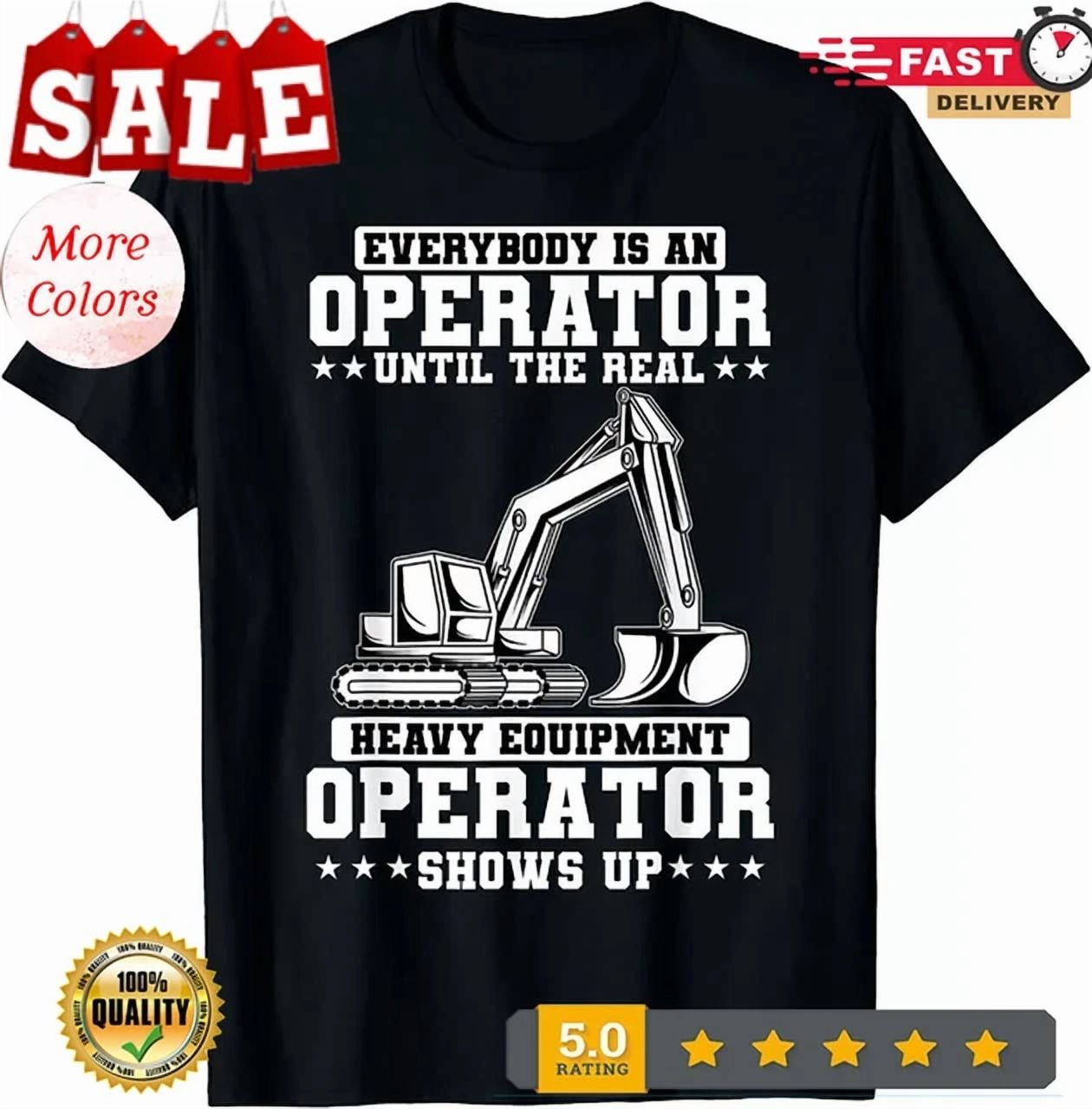 Hot Trending Tee With New Limited Construction Worker Excavator Heavy ...