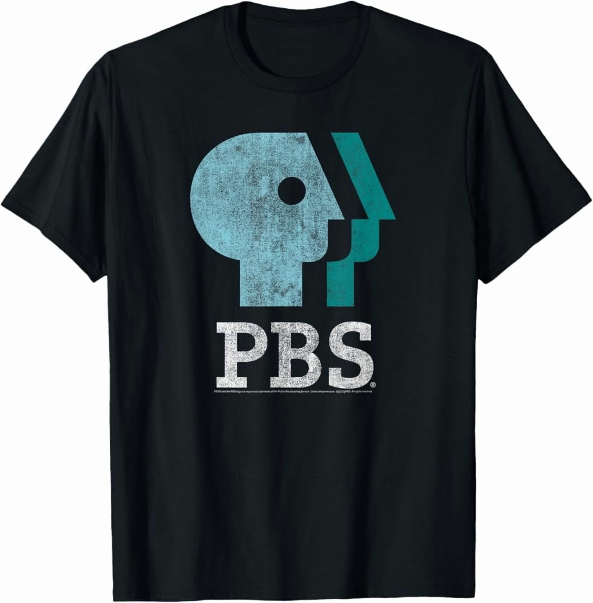 Hot Trending Tee With Pbs Blue Teal And White Logo Public Broadcasting ...