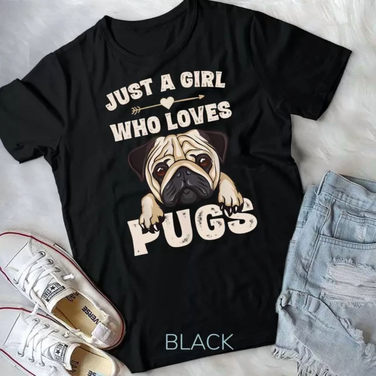 Hot Trending Tee With Pug Dog Gifts For Girls Just A Girl Who Loves ...