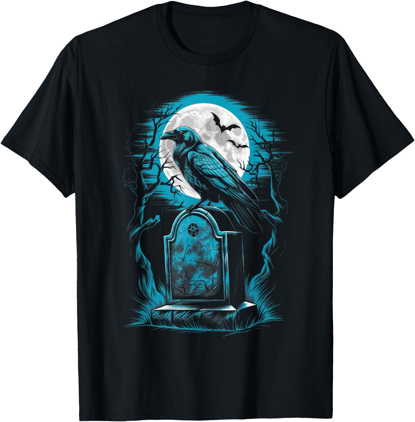 Hot Trending Tee With Raven Bird Gothic Spooky Graveyard - Walmart.com