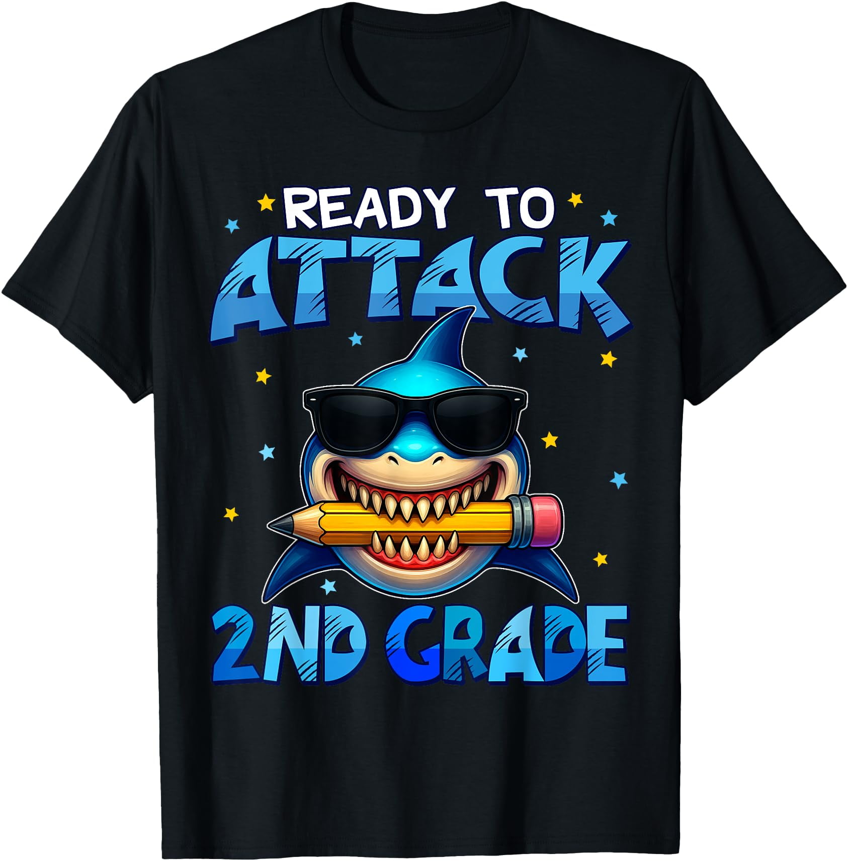Hot Trending Tee With Ready To Attack 2Nd Grade Shark First Day Of ...