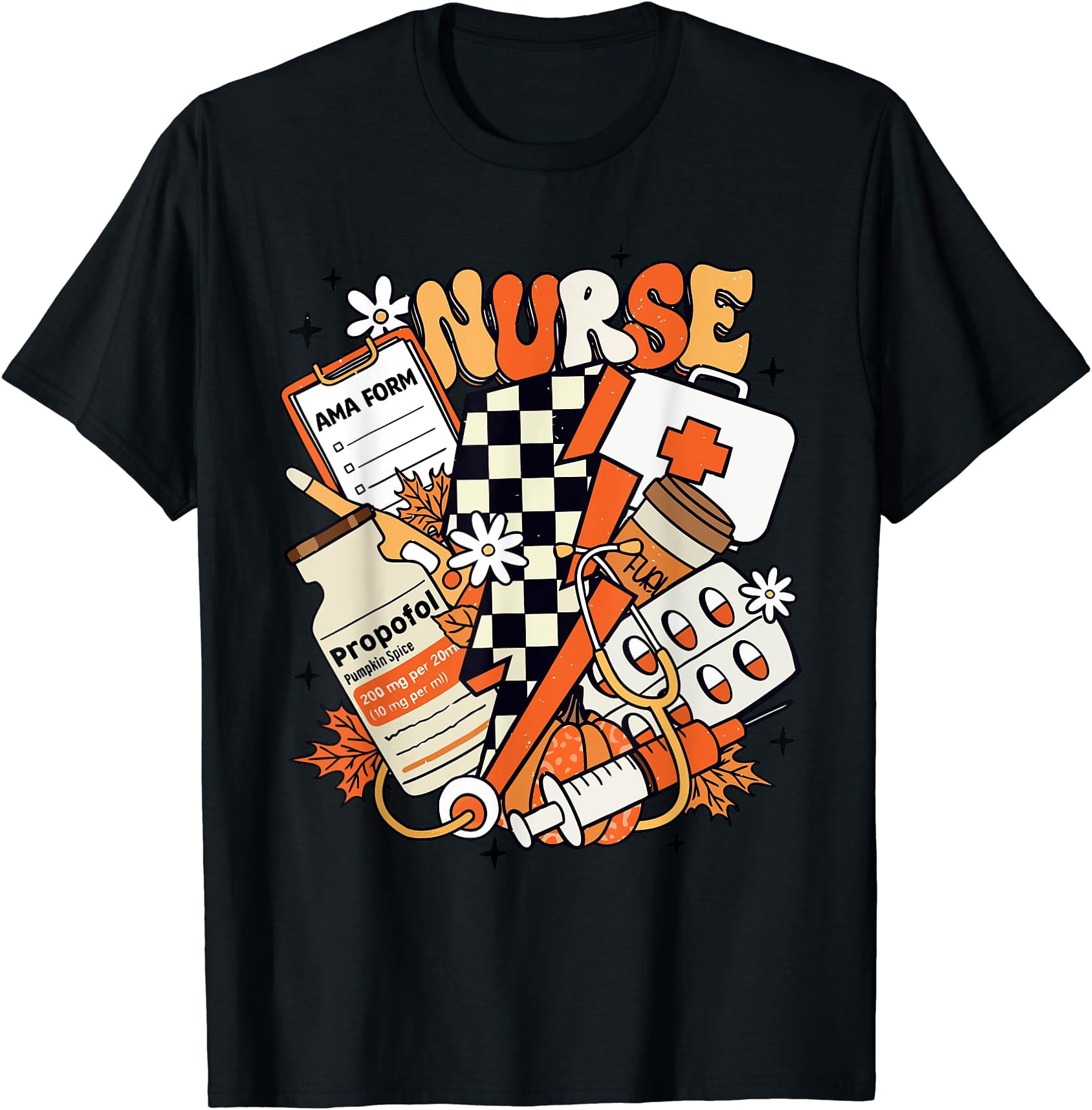 Hot Trending Tee With Retro Pumpkin Nurse Life Thanksgiving Fall Autumn ...