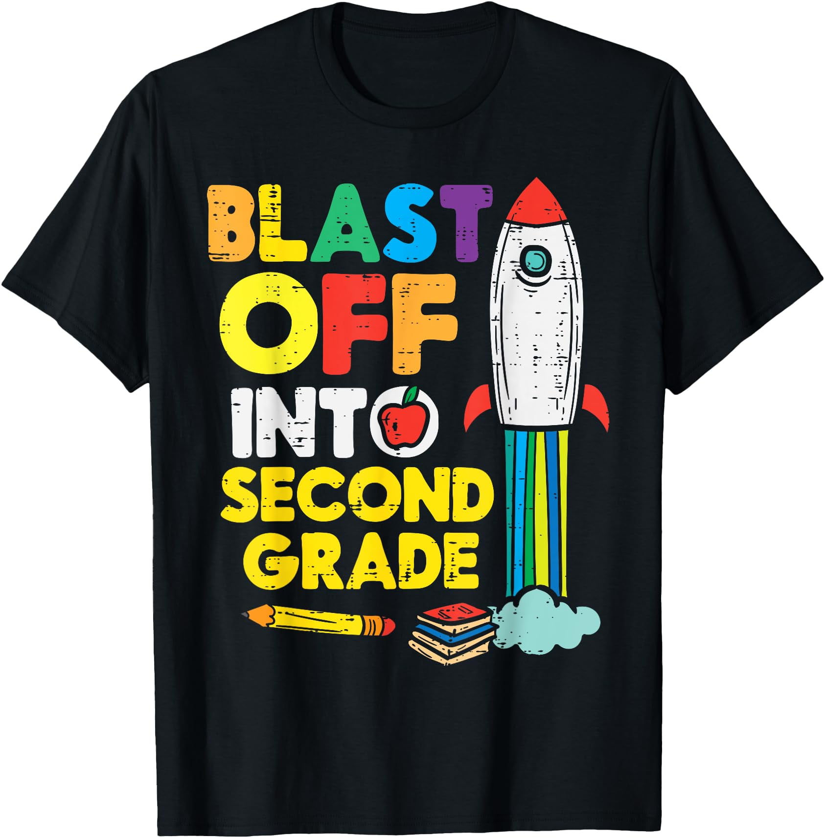 Hot Trending Tee With Rocket Blast Off Second Grade 2Nd First Day Of ...