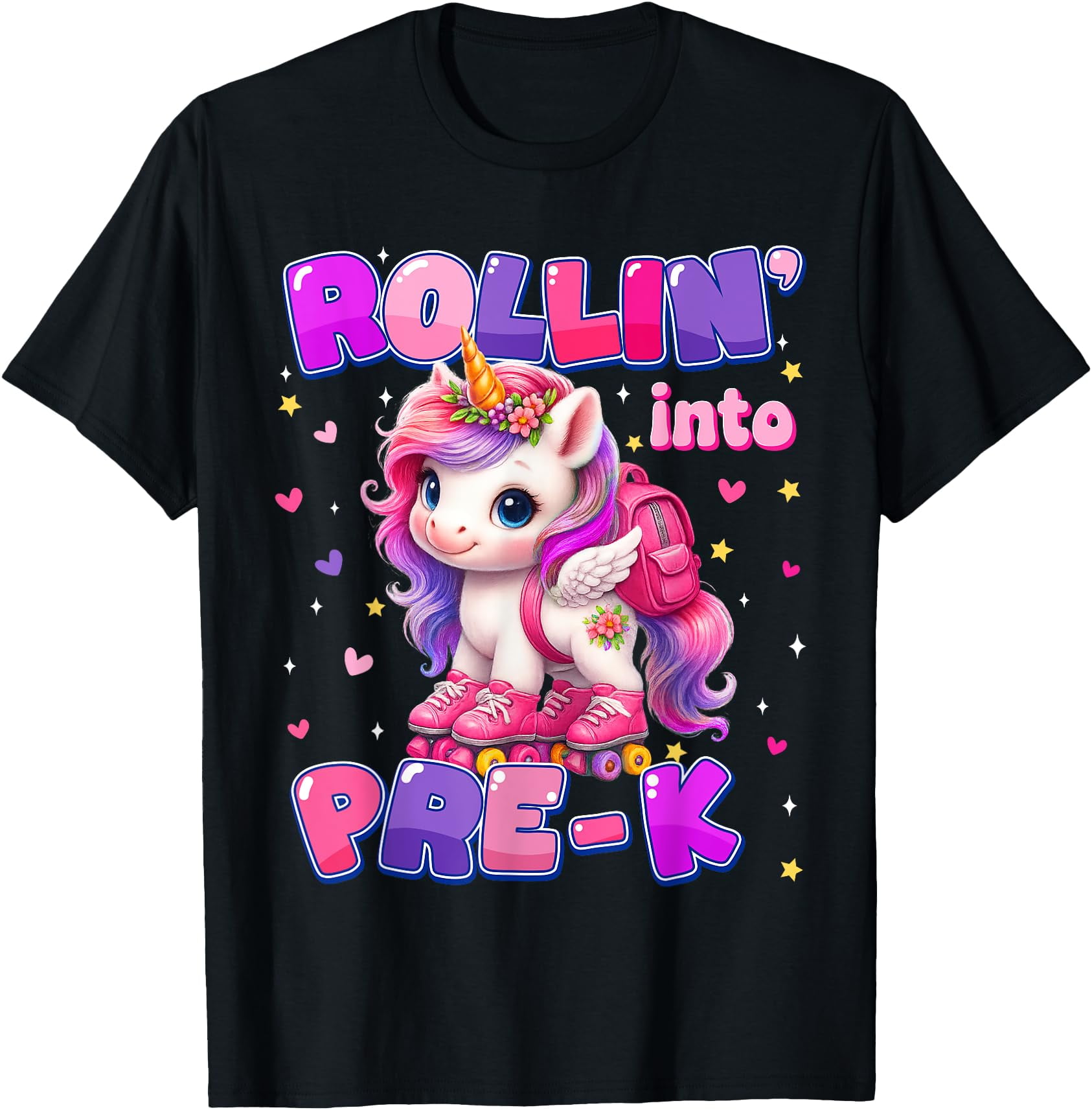 Hot Trending Tee With Rolling Into Pre-K Unicorn First Day Of School ...