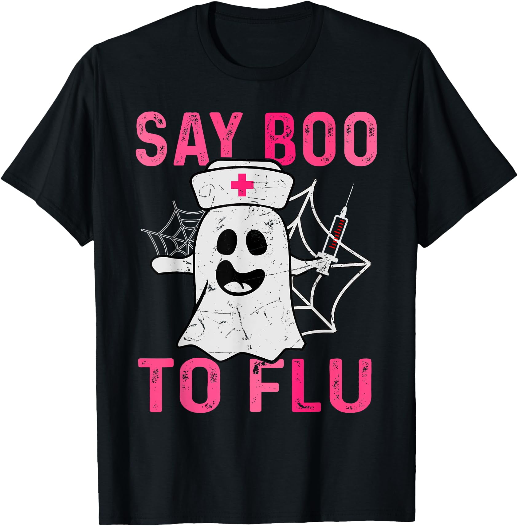 Hot Trending Tee With Say Boo To The Flu Ghost Nurse Boo To Flu Unisex ...
