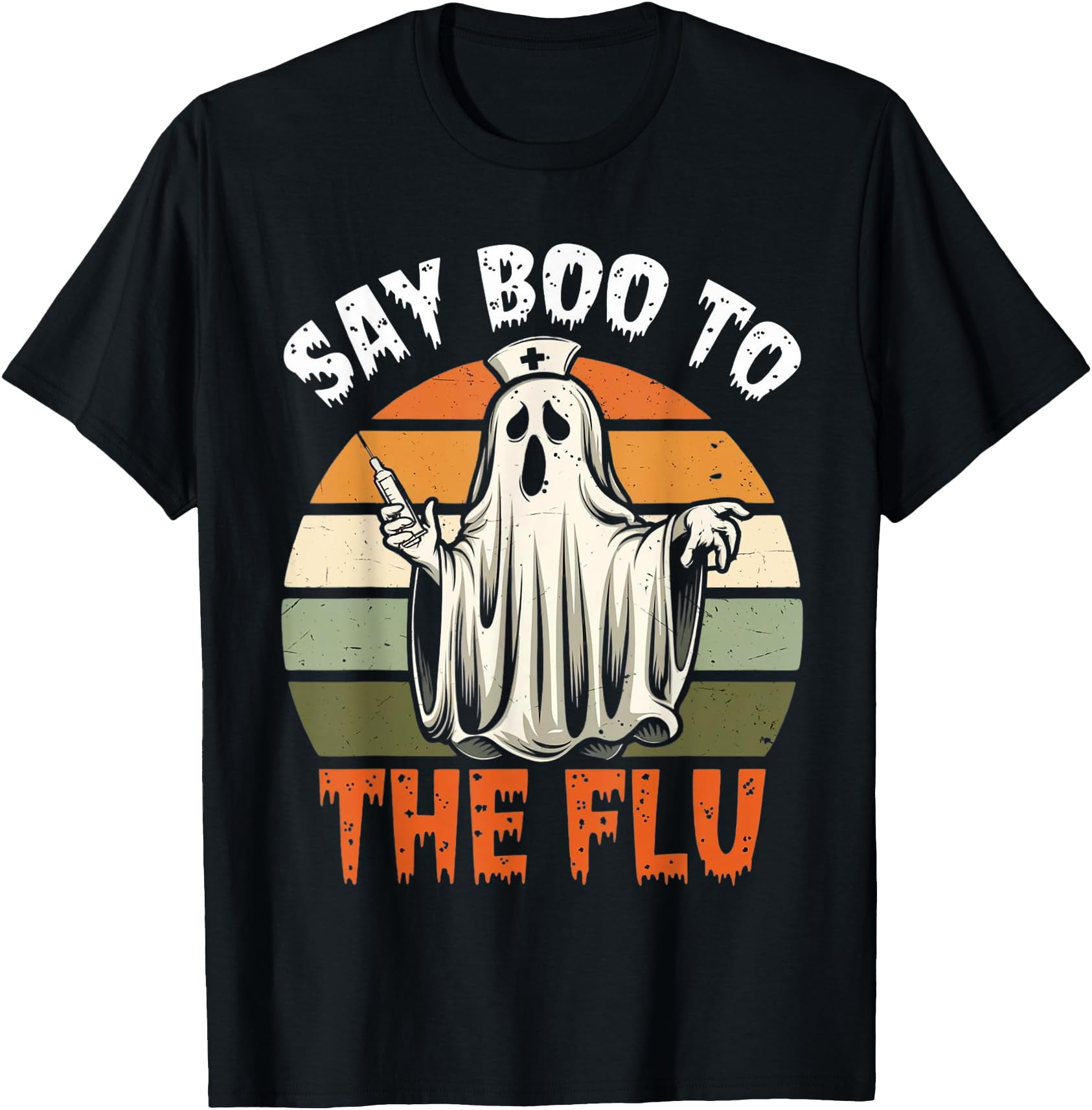 Hot Trending Tee With Say Boo To The Flu Ghost Nurse Humor Unisex S-5Xl ...
