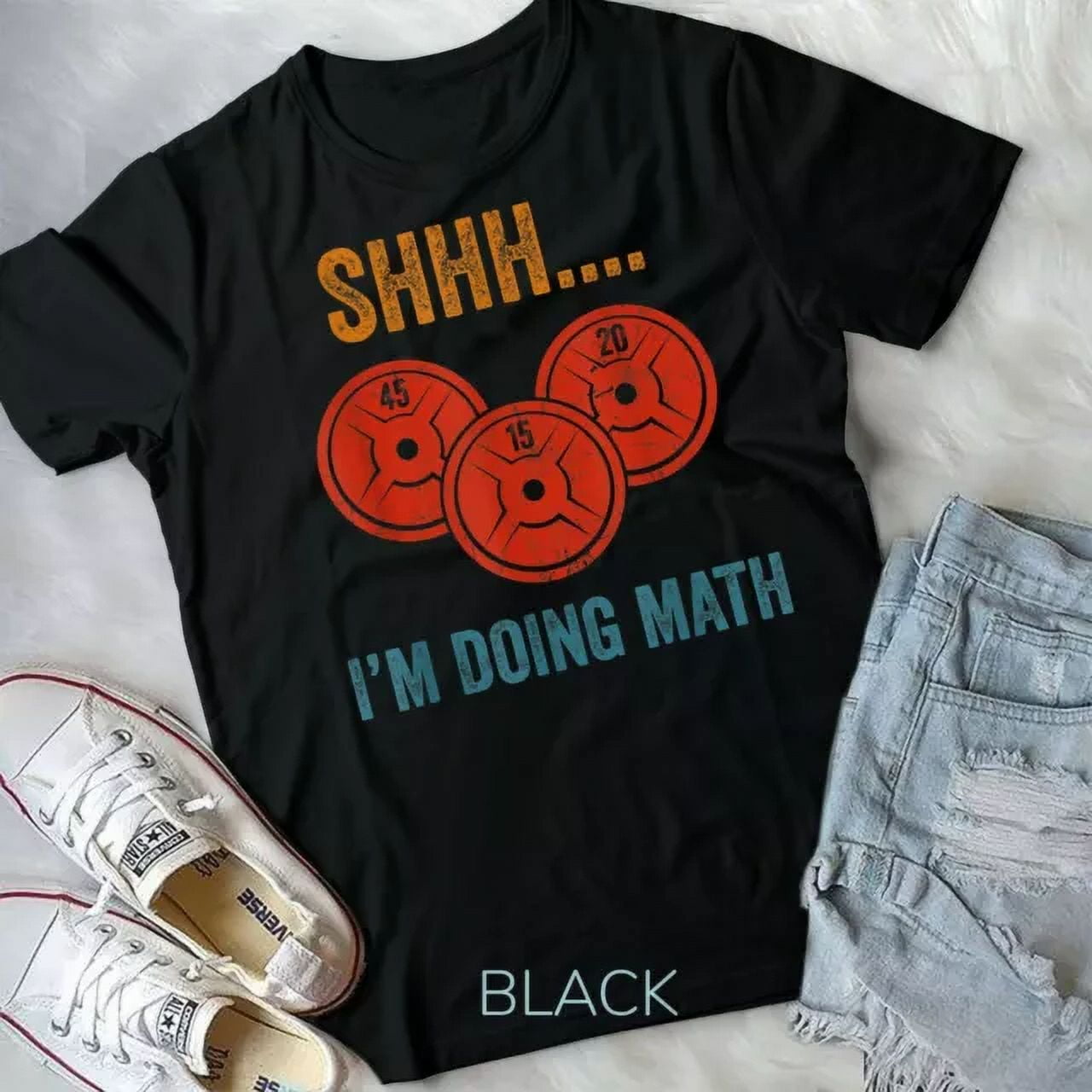 Hot Trending Tee With Shhh I'M Doing Math Weight Lifting - Unisex Form ...