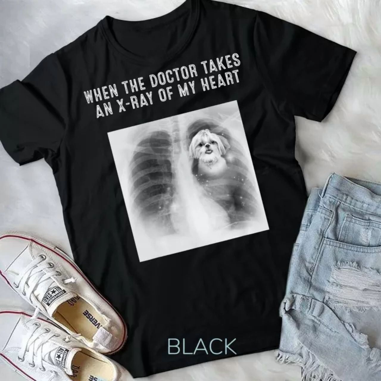 Hot Trending Tee With Shih Tzu Dog Doctor Takes An X-Ray Of My Heart T ...
