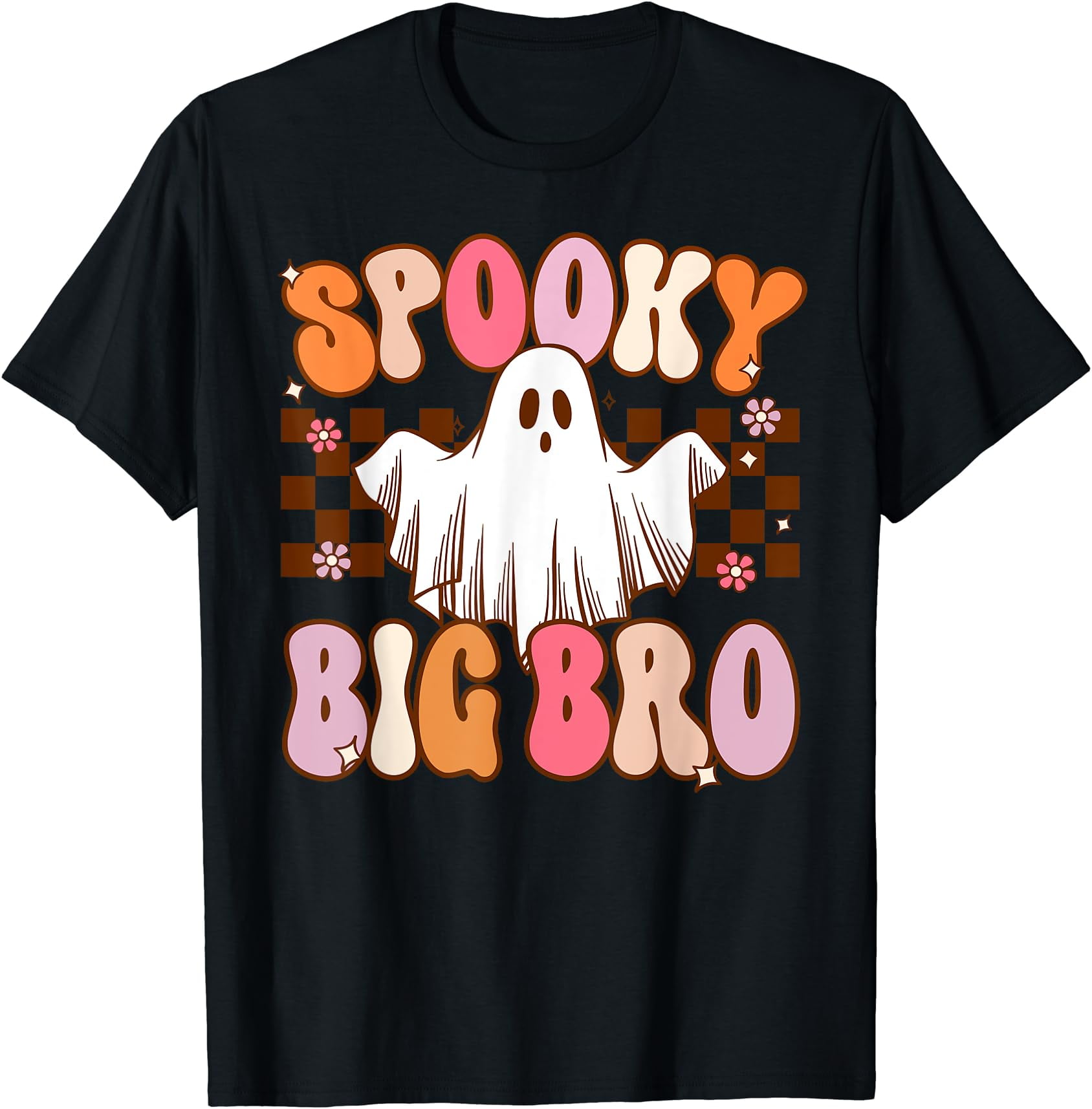 Hot Trending Tee With Spooky Big Bro Halowen Brother Ghost Retro Groovy ...