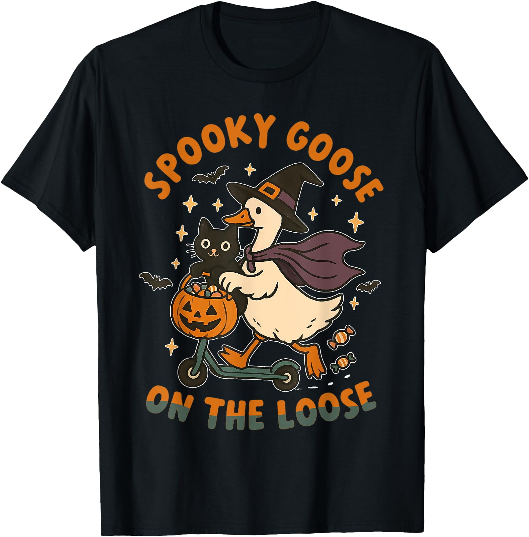 Hot Trending Tee With Spooky Goose On The Loose Witch Silly Goose ...