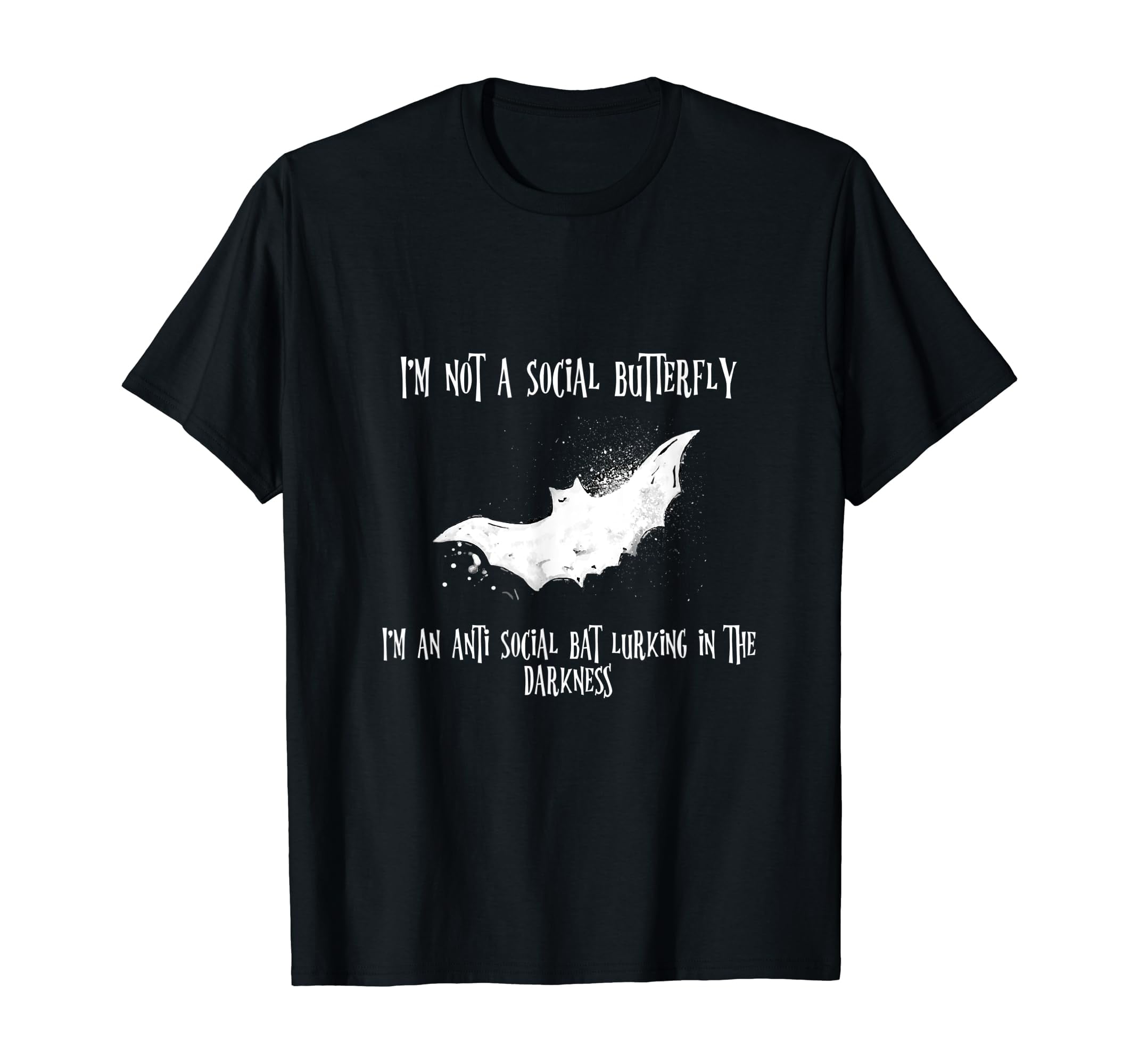 Hot Trending Tee With Spooky Gothic With Vampire Bat For Anti Social ...