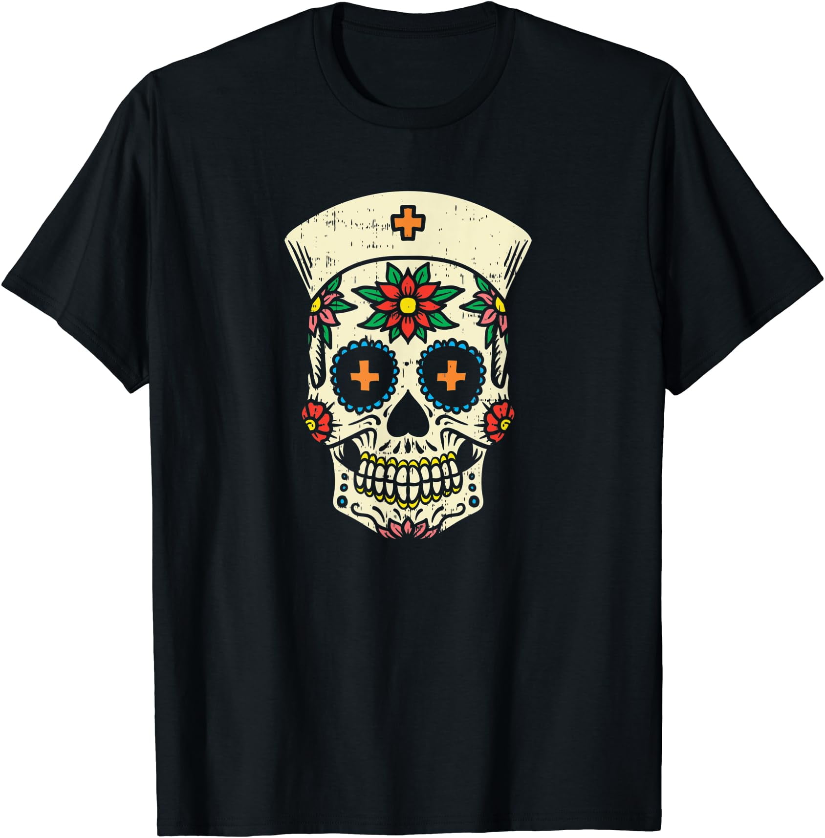Hot Trending Tee With Sugar Skull Nurse Celebrating Life Mexican ...