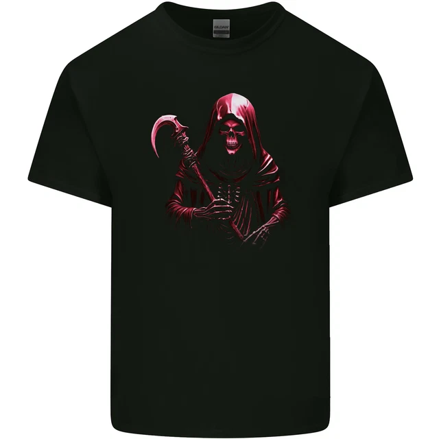 Hot Trending Tee With The Grim Reaper And Sythe Skull Design 2 Mens ...