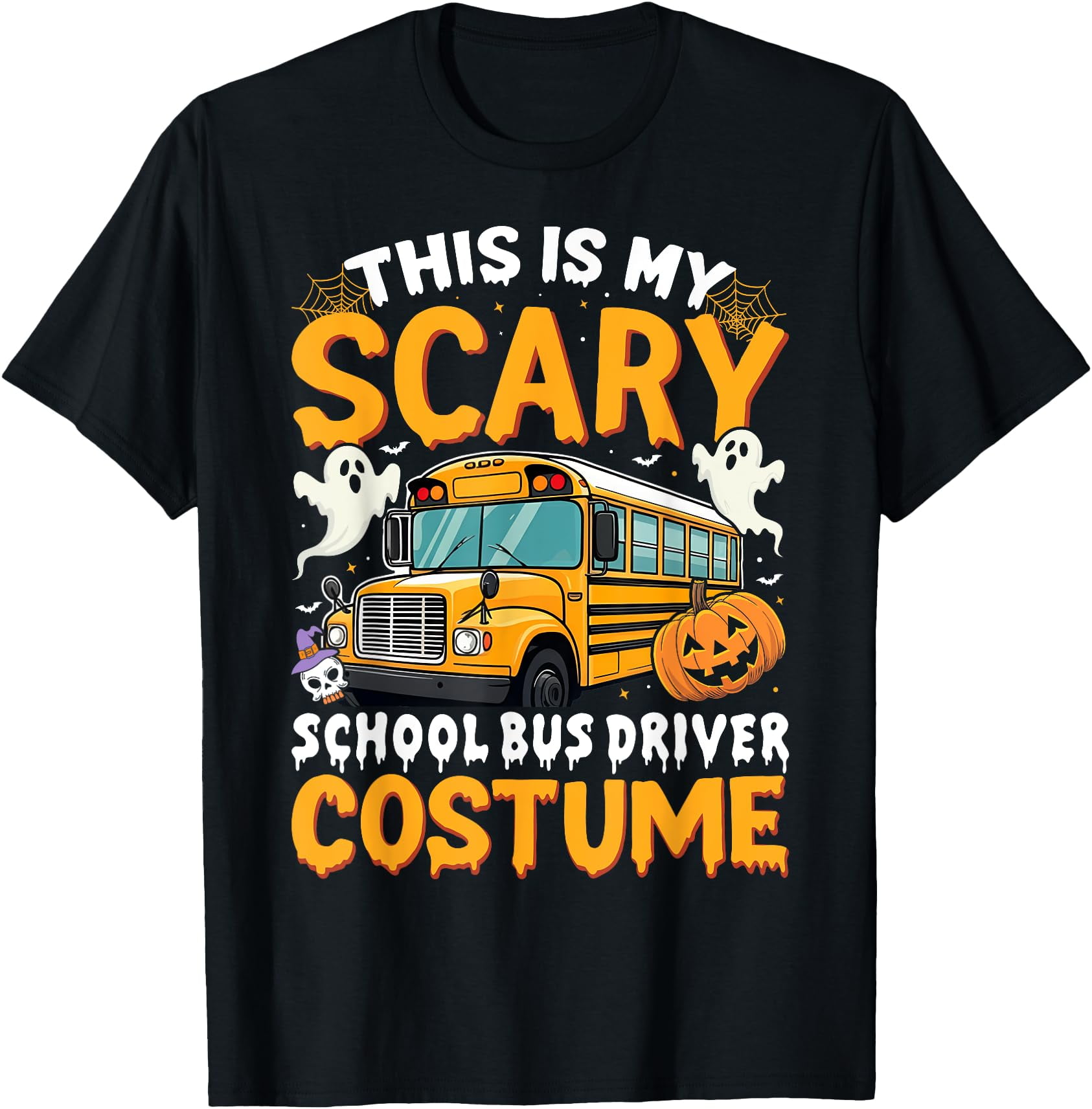 Hot Trending Tee With This Is My Scary School Bus Driver Spooky Unisex ...