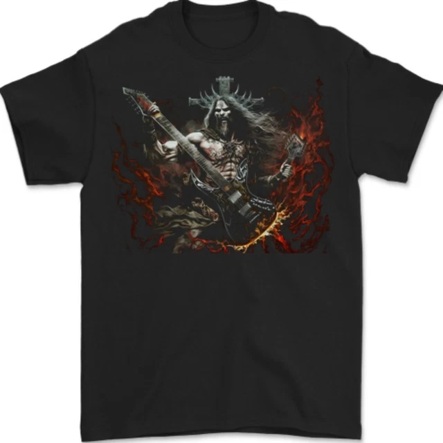 Hot Trending Tee With Viking Rocker Rock N Roll Heavy Metal Guitar ...