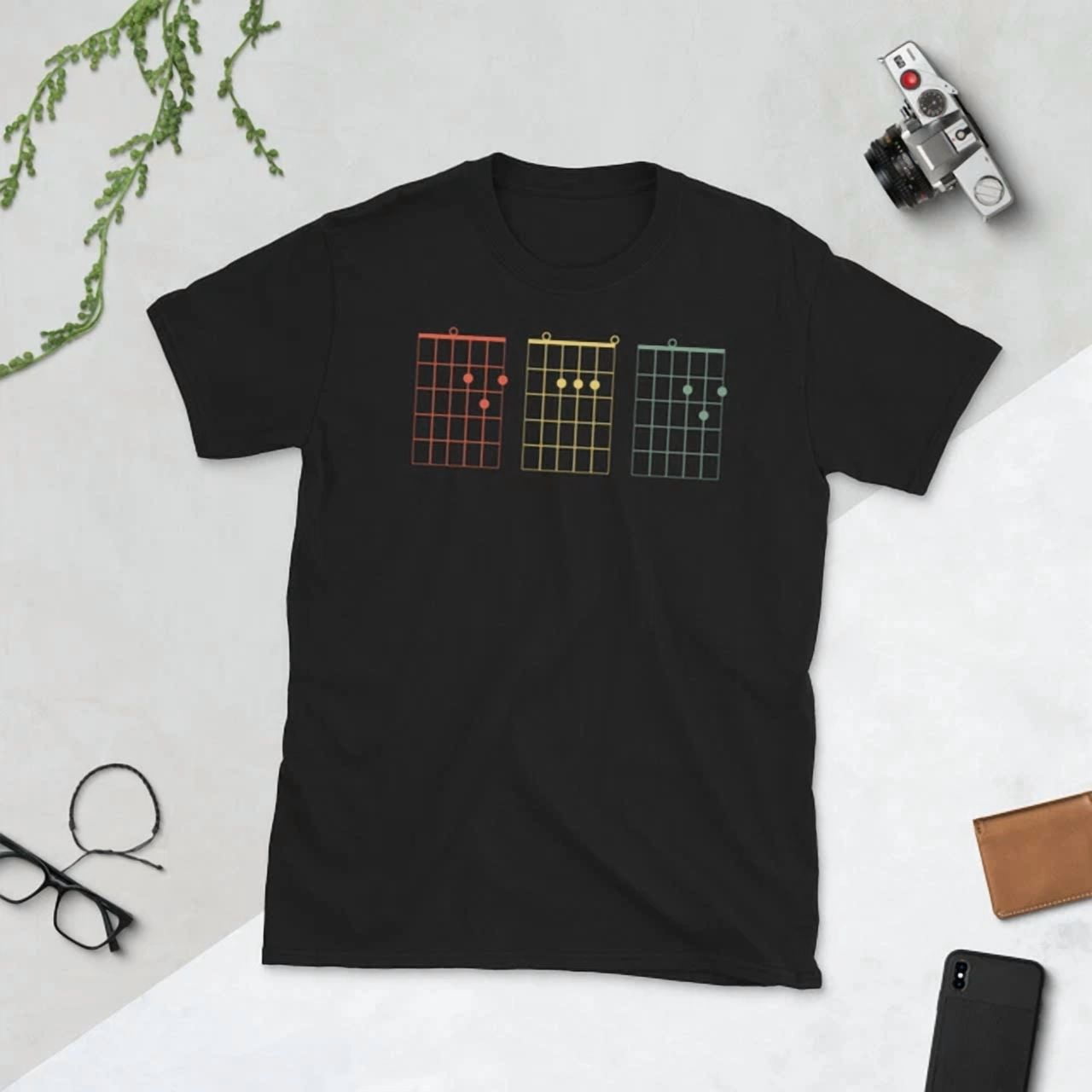 Hot Trending Tee With Vintage Dad Guitar Chord Music Notes Father'S Day ...