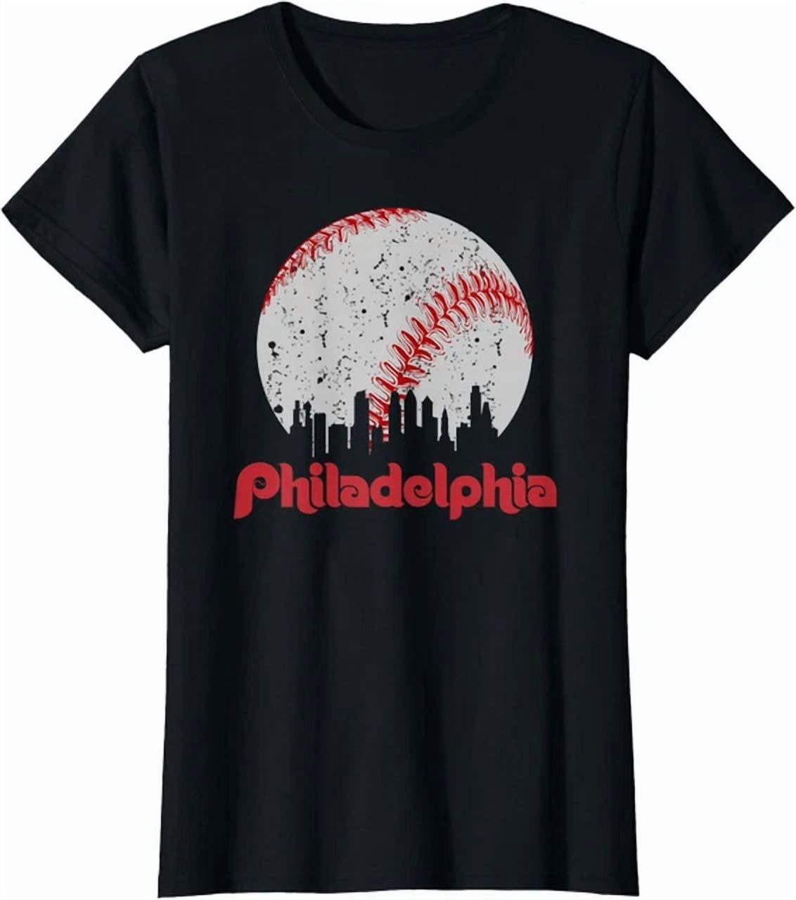 Hot Trending Tee With Vintage Philadelphia Skyline Baseball Cityscape T ...