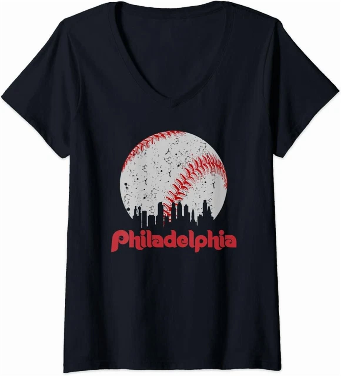 Hot Trending Tee With Vintage Philadelphia Skyline Baseball Cityscape ...
