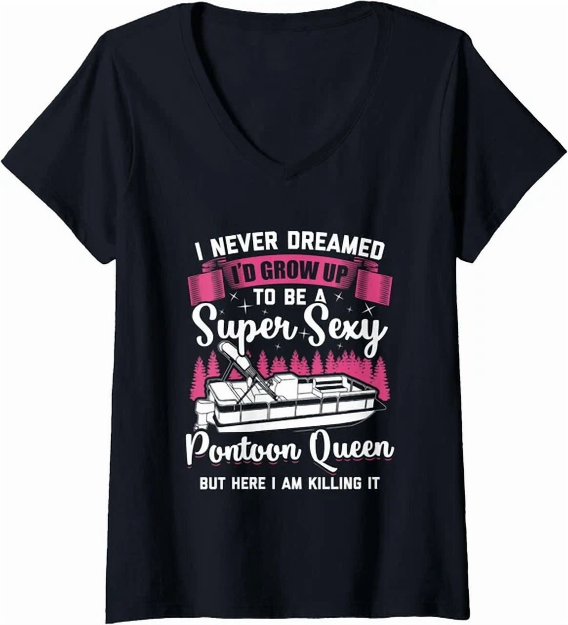 Hot Trending Tee With Vintage Pontoon Captain Women Pontoon Tshirt ...