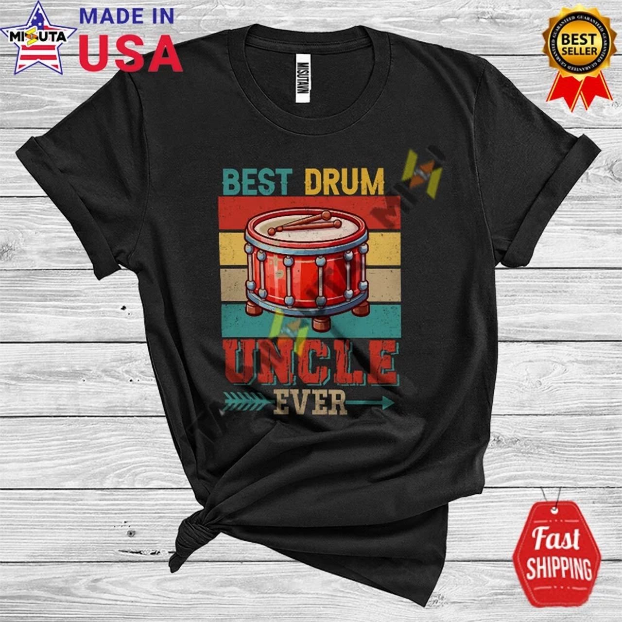 Hot Trending Tee With Vintage Retro Best Drum Uncle Ever, Proud Father ...