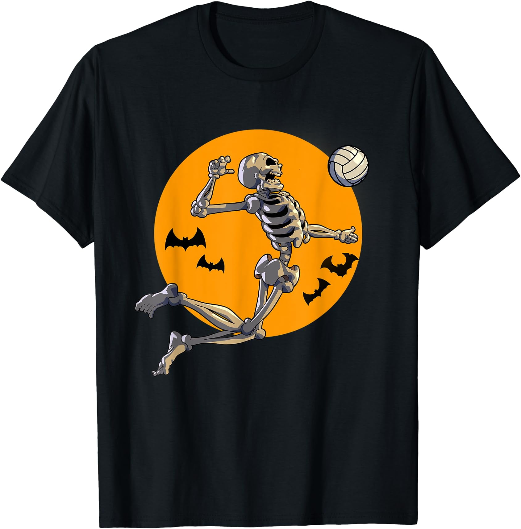 Hot Trending Tee With Volleyball Skeleton Men Volleyball Player Halowen ...