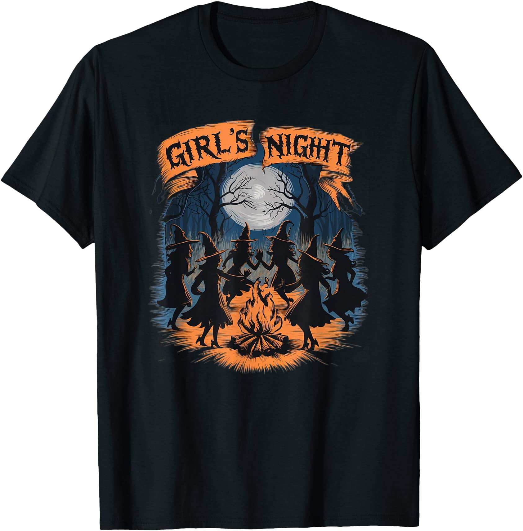 Hot Trending Tee With Women' Night Witch Coven Design Spooky Fun ...