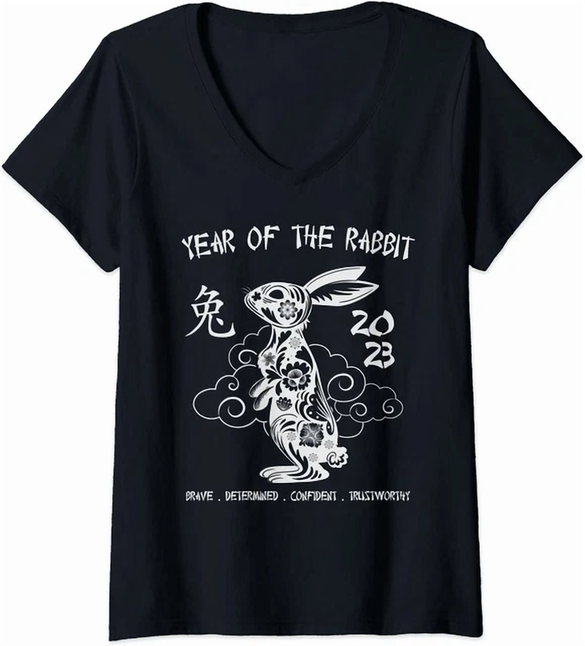 Hot Trending Tee With Year Of The Rabbit Tshirt Chinese Zodiac Chinese ...