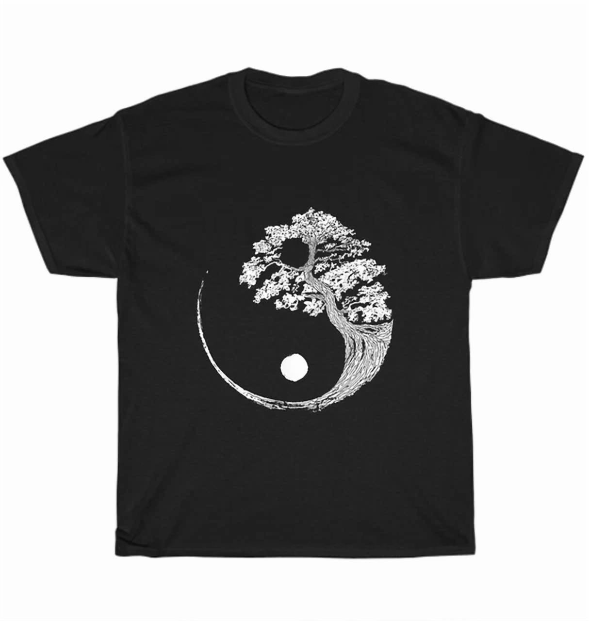 Hot Trending Tee With Yin Yang Bonsai Tree In Enso Circle Japanese ...