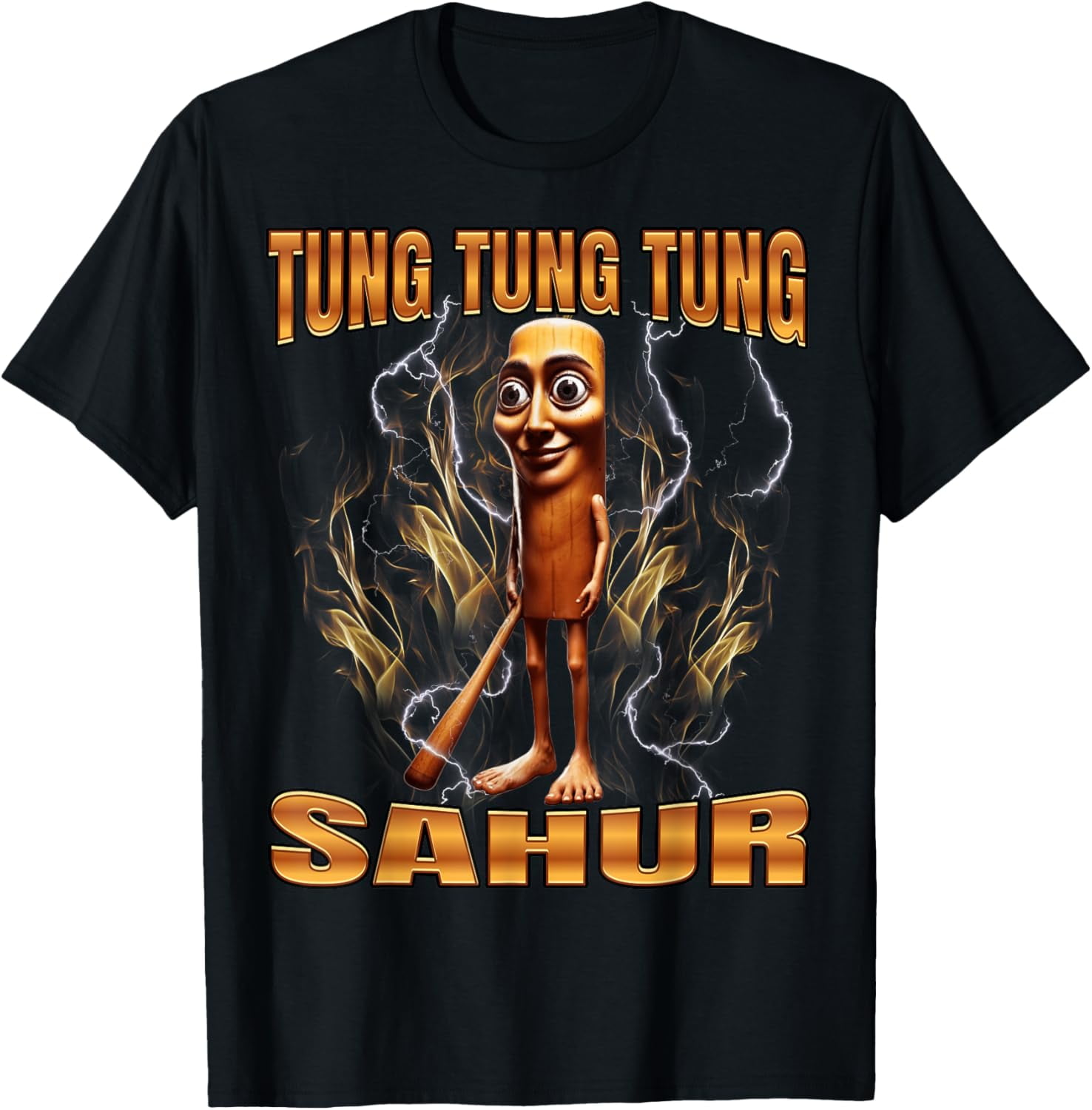 Hot Trending Tee with Tee with Italian Brainrot Tung Tung Tung Sahur T ...