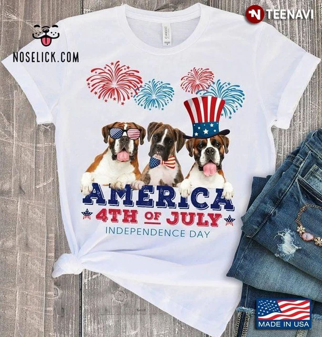 Hot Trending Three Boxer Dogs And Fireworks America 4Th Of July ...