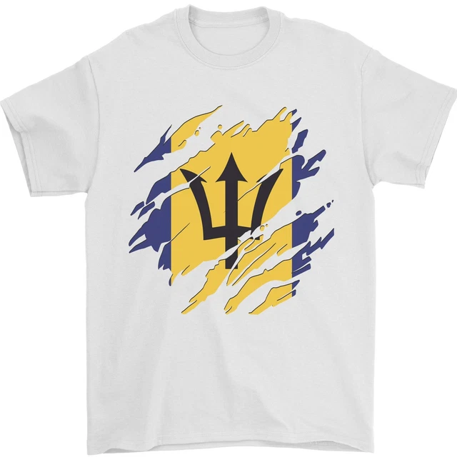 Hot Trending Torn Barbados Flag Barbadians Day Football T-Shirt Design ...