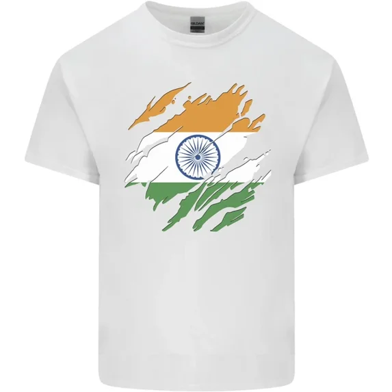 Hot Trending Torn India Flag Indian Day Football T-Shirt Design Preview ...