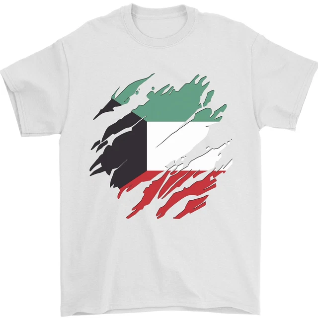 Hot Trending Torn Kuwait Flag Kuwaiti Day Football T-Shirt Design ...