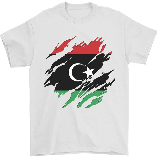 Hot Trending Torn Libya Flag Libyan Day Football T-Shirt Design Preview ...