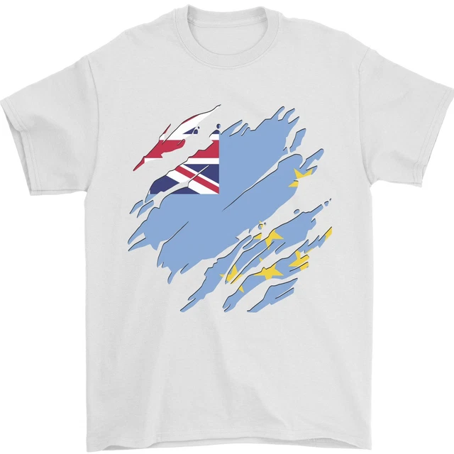 Hot Trending Torn Tuvalu Flag Tuvaluan Day Football T-Shirt Design ...
