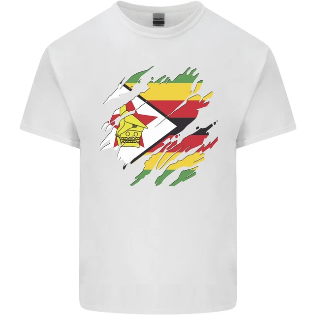 Hot Trending Torn Zimbabwe Flag Zimbabwean Day Football T-Shirt Design ...