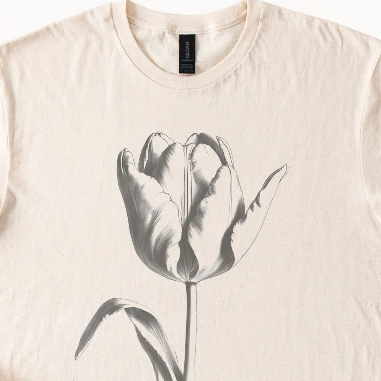 Hot Trending Tulip Shirt Minimalist Flower Graphic Shirt Botanical Art ...