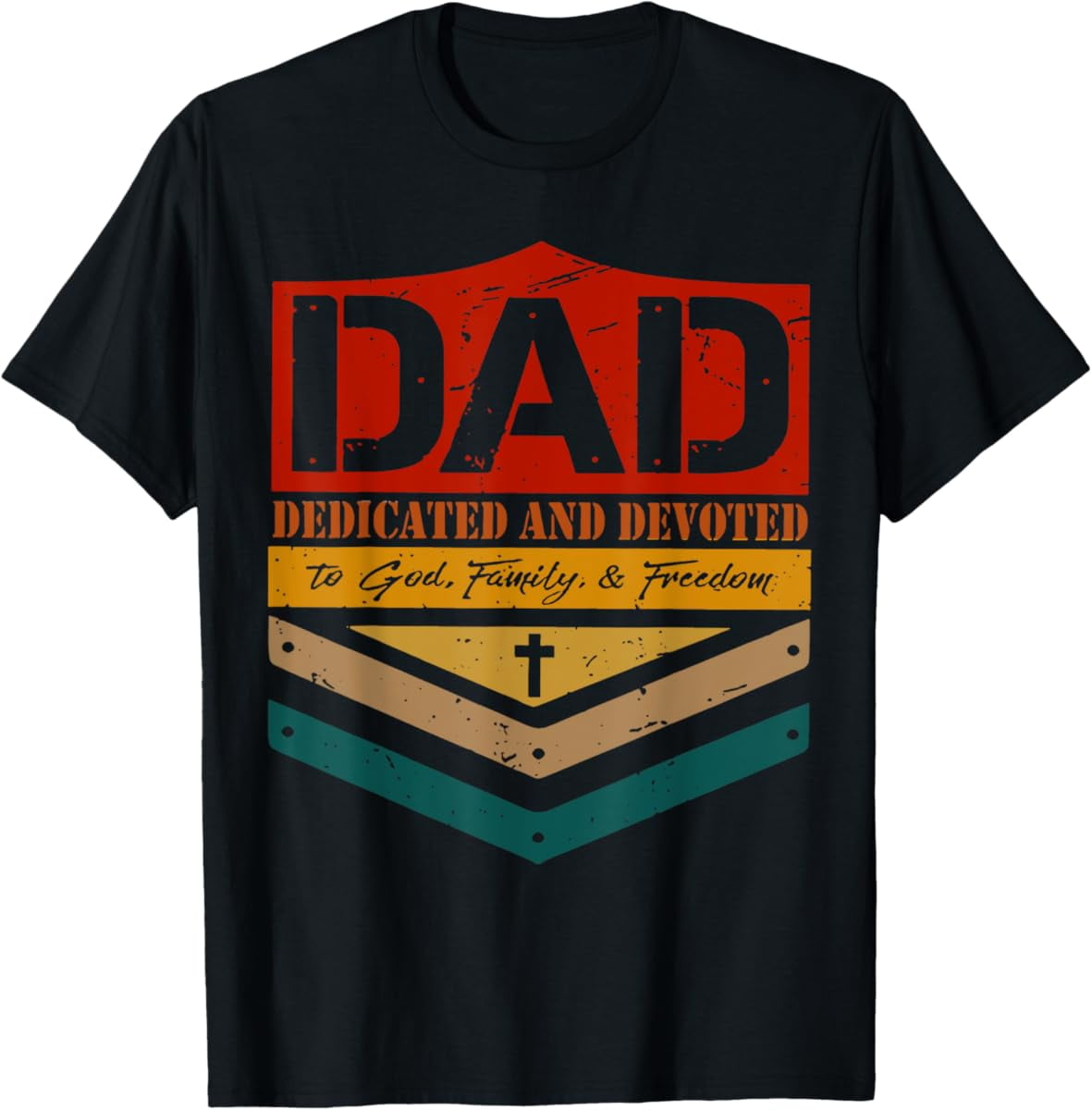 Hot Trending Vintage T-shirt Vintage Dad Dedicated & Devoted Happy Fathers Day Christian T-Shirt ...