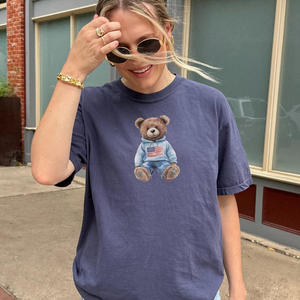Hot Trending Vintage Teddy Bear 4Th Of July Shirt Preppy Fourth Of July ...