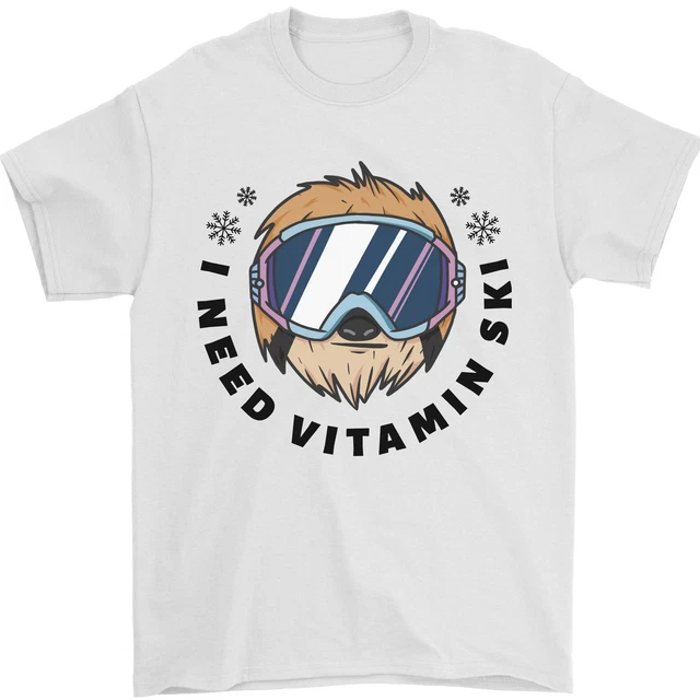 Hot Trending Vitamin Ski Funny Skiing Sloth T-Shirt Design Preview Only ...