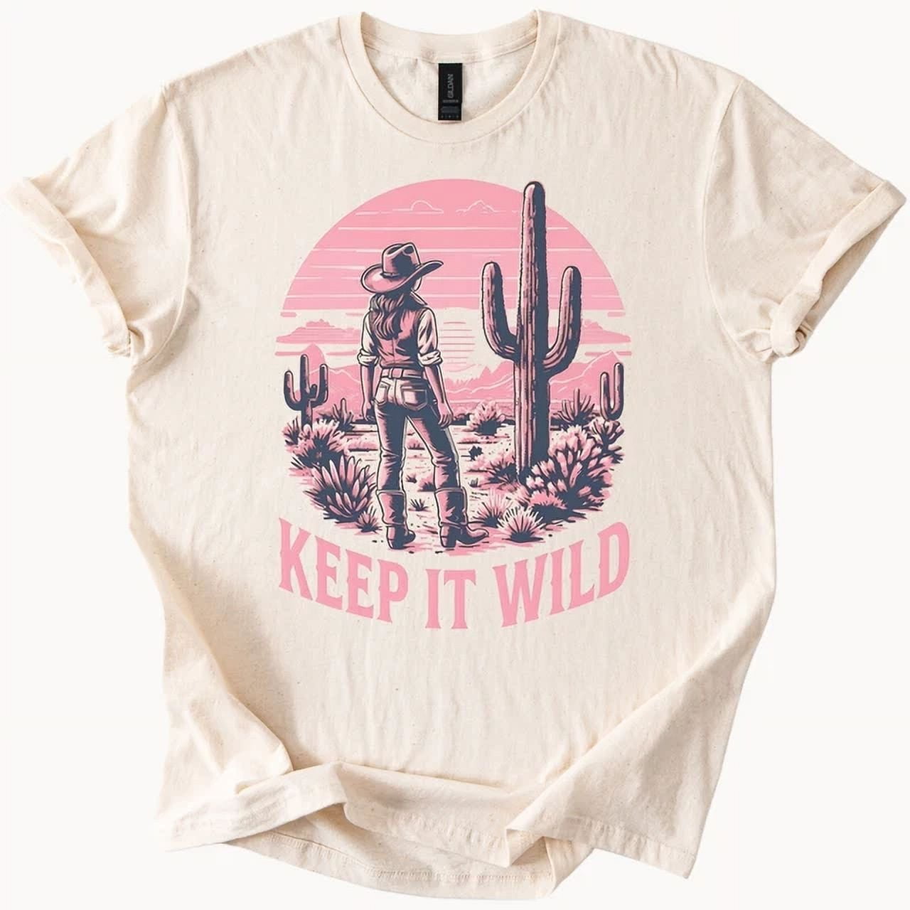 Hot Trending Wild West Cowgirl Cactus Graphic T Shirt Design Preview ...