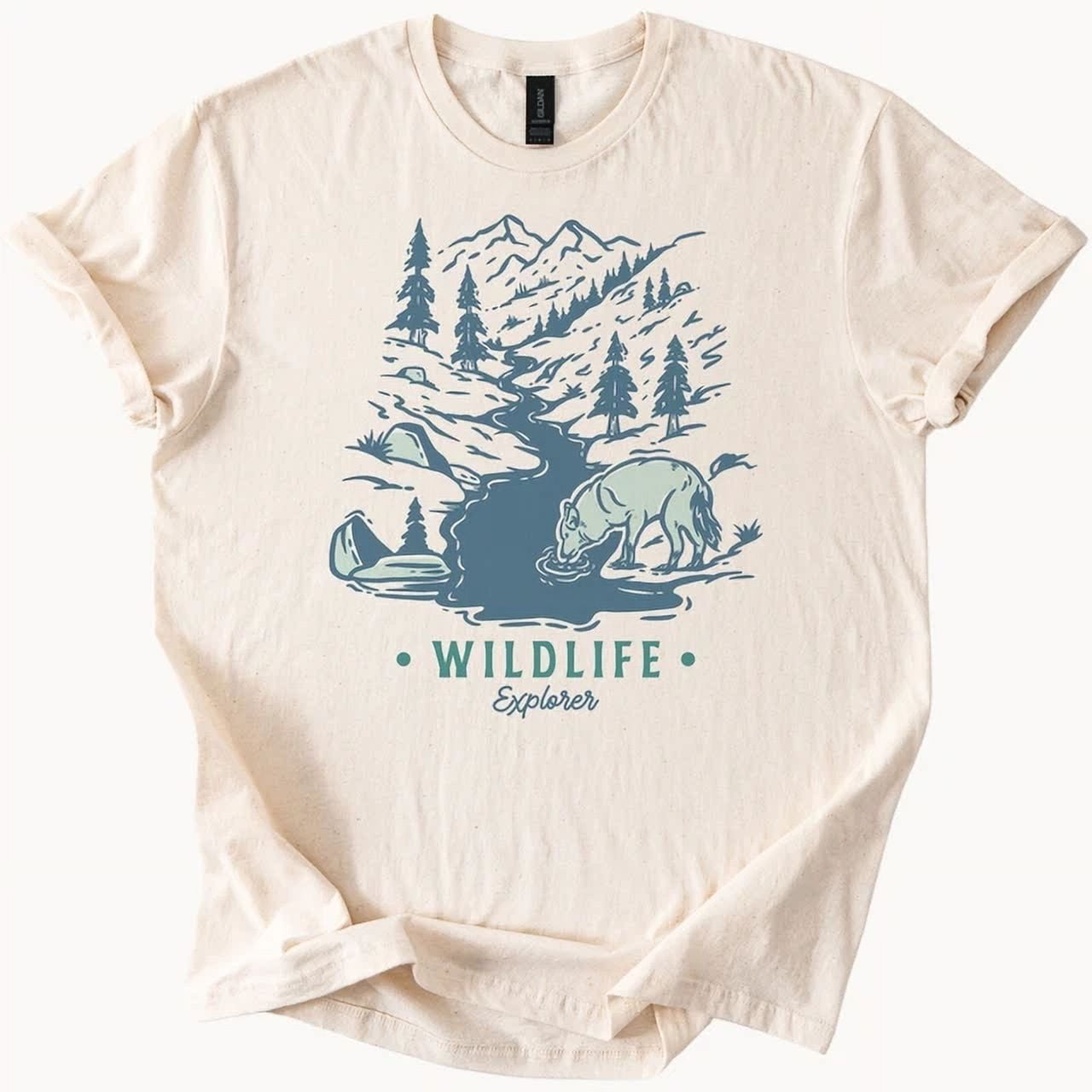 Hot Trending Wildlife Explorer Bear by Mountain Stream Nature Graphic ...