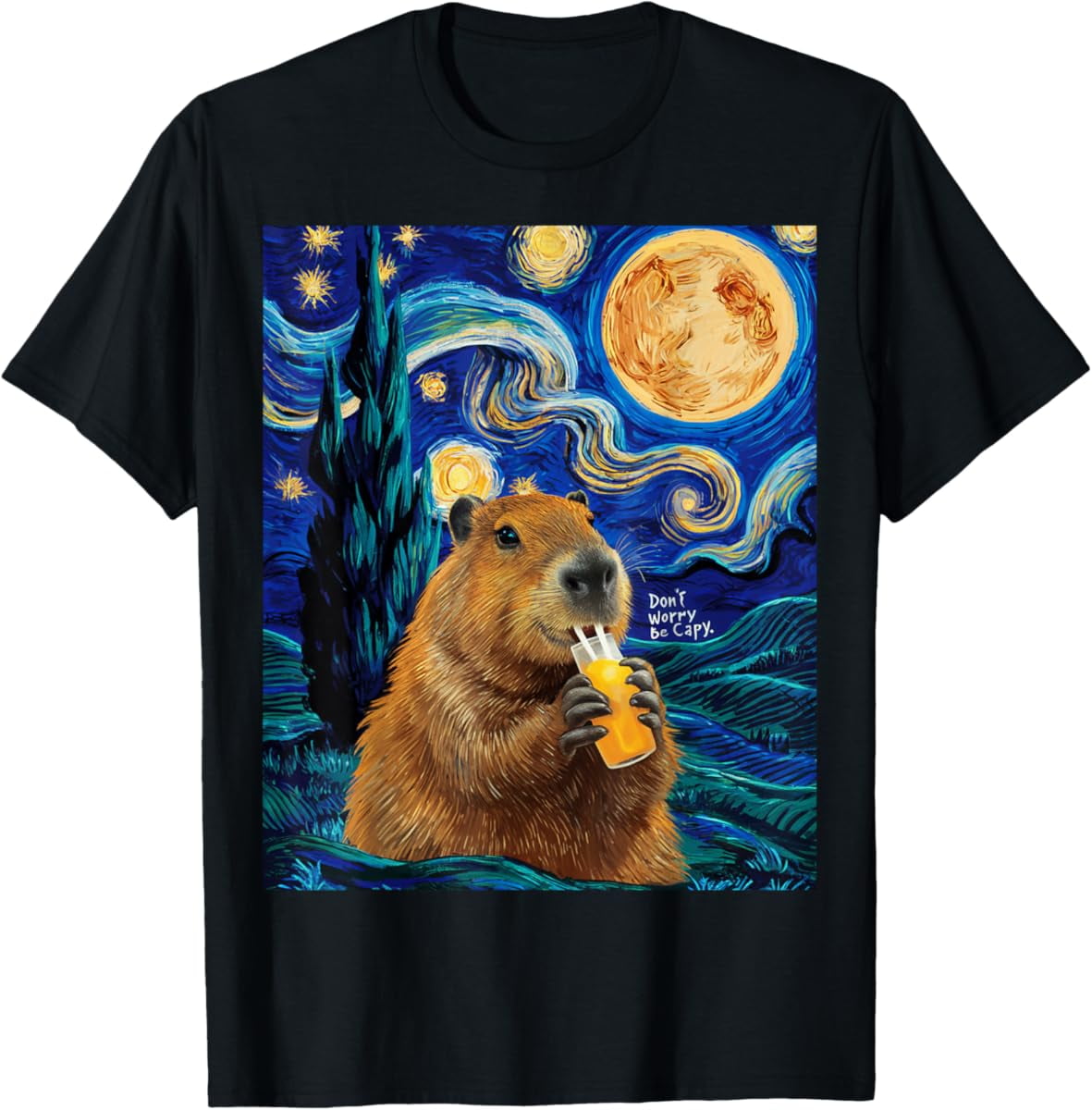 Hot Trending With Capybara In Van Gogh Starry Night Don'T Worry Be Capy ...