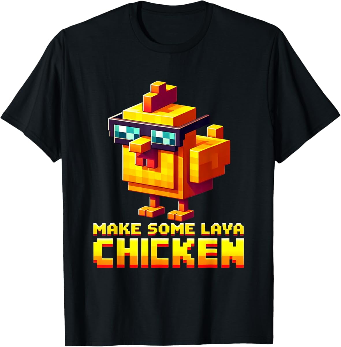 Hot Trending With Chicken Make Some Pixel Art Funny Game Humor T-Shirt ...