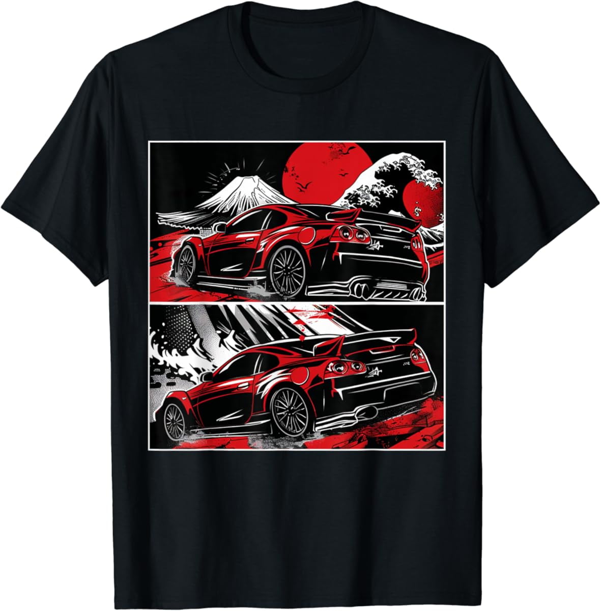 Hot Trending With Japanese Jdm Race Car Comic Style Great Wave Graphic ...