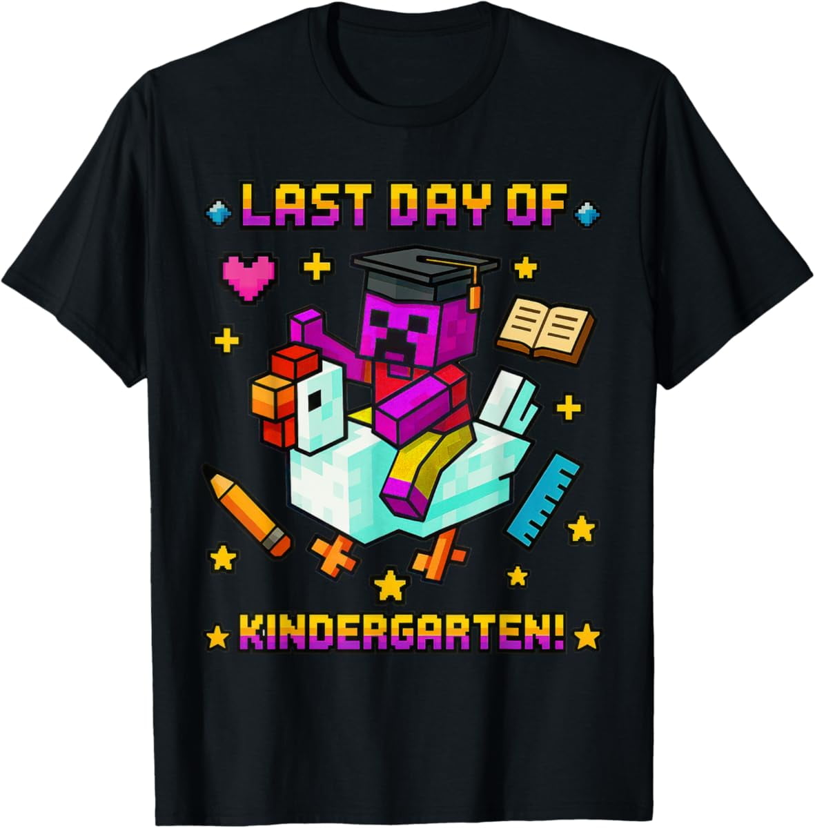 Hot Trending With Last Day Of Kindergarten Funny Chicken Pixel Art Boys ...