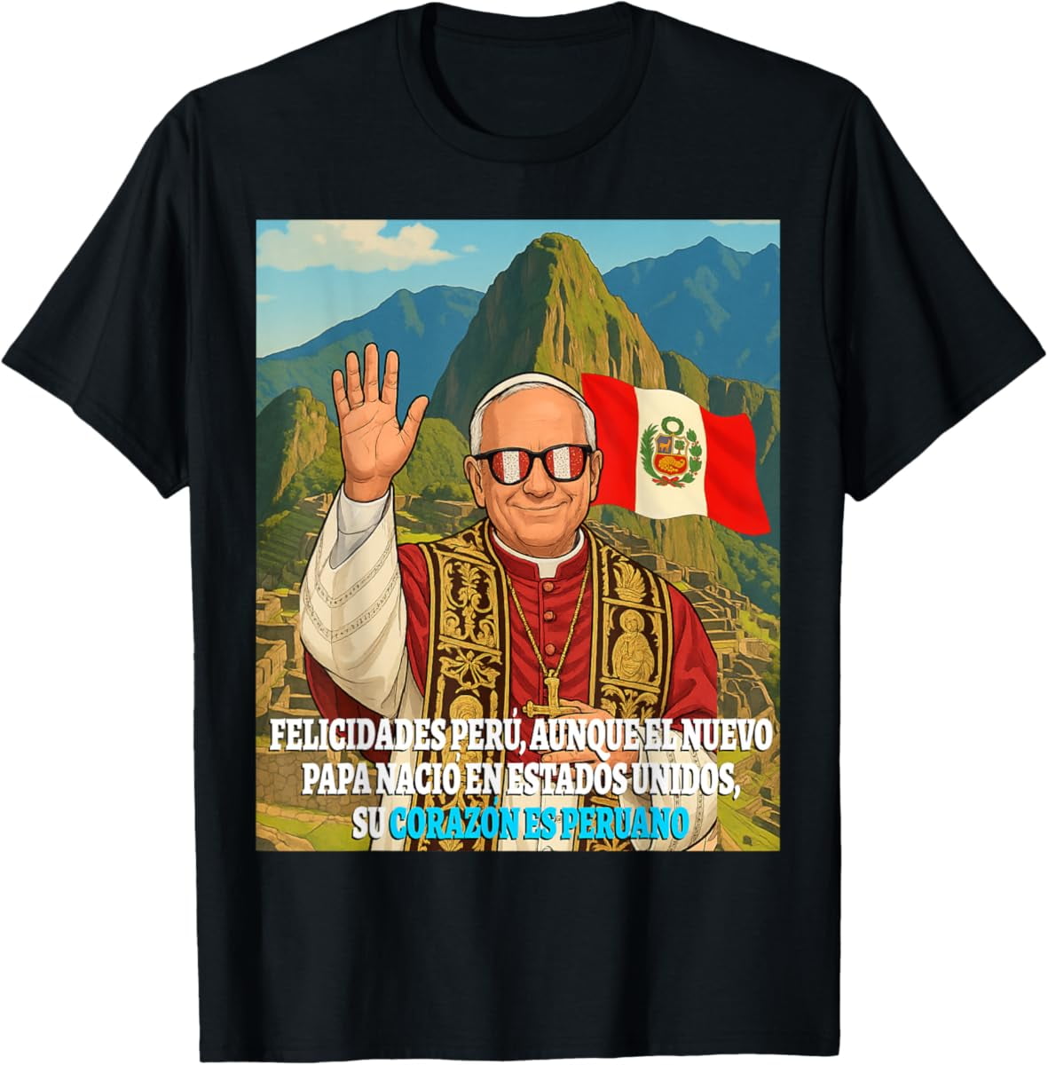 Hot Trending With Papa Len Xiv Per Usa Pope Leo Peruvian Flag T-Shirt ...