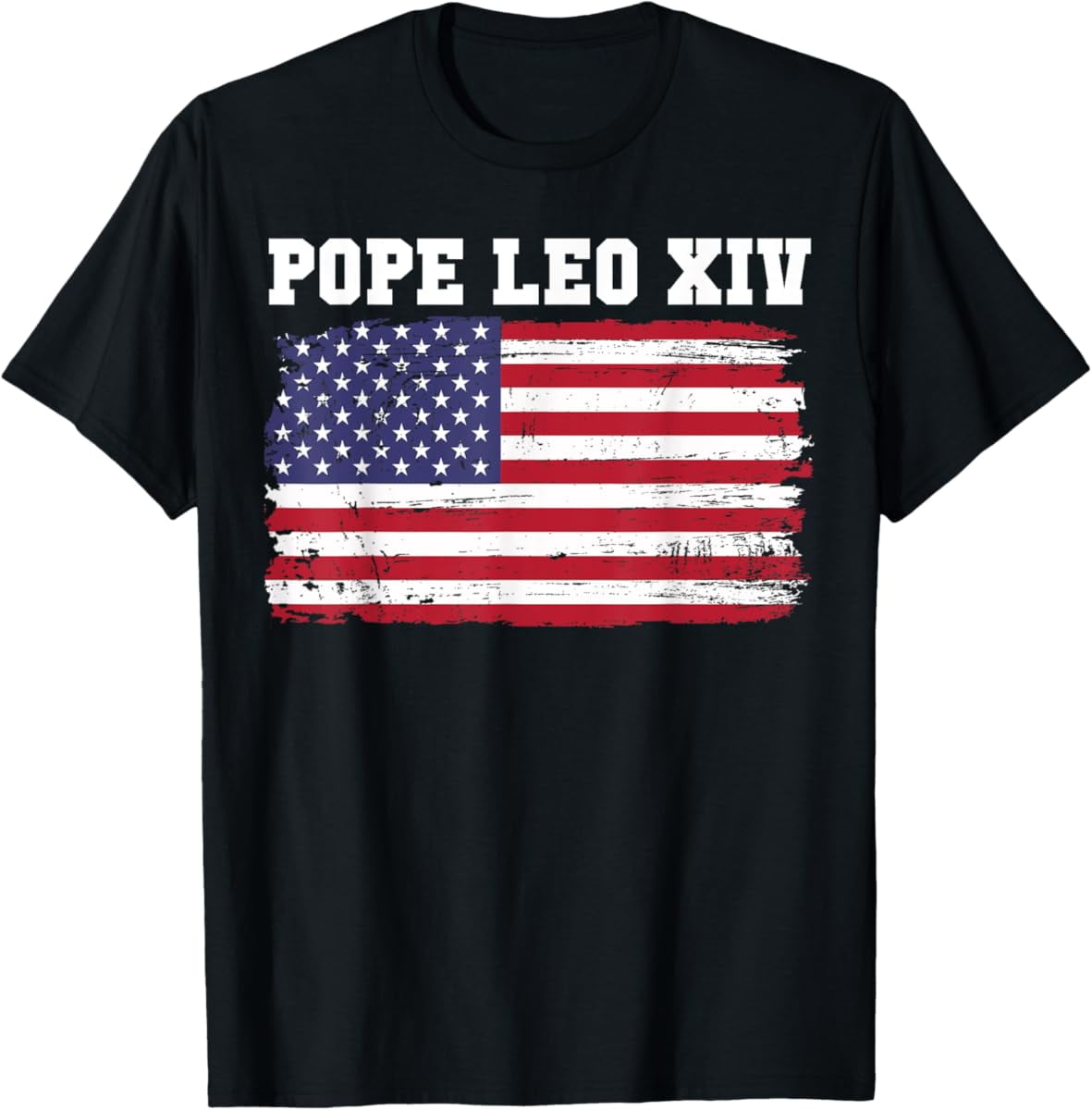 Hot Trending With Pope Leo Xiv 14Th First American Pope Usa Flag Vintage T-Shirt Design Preview ...