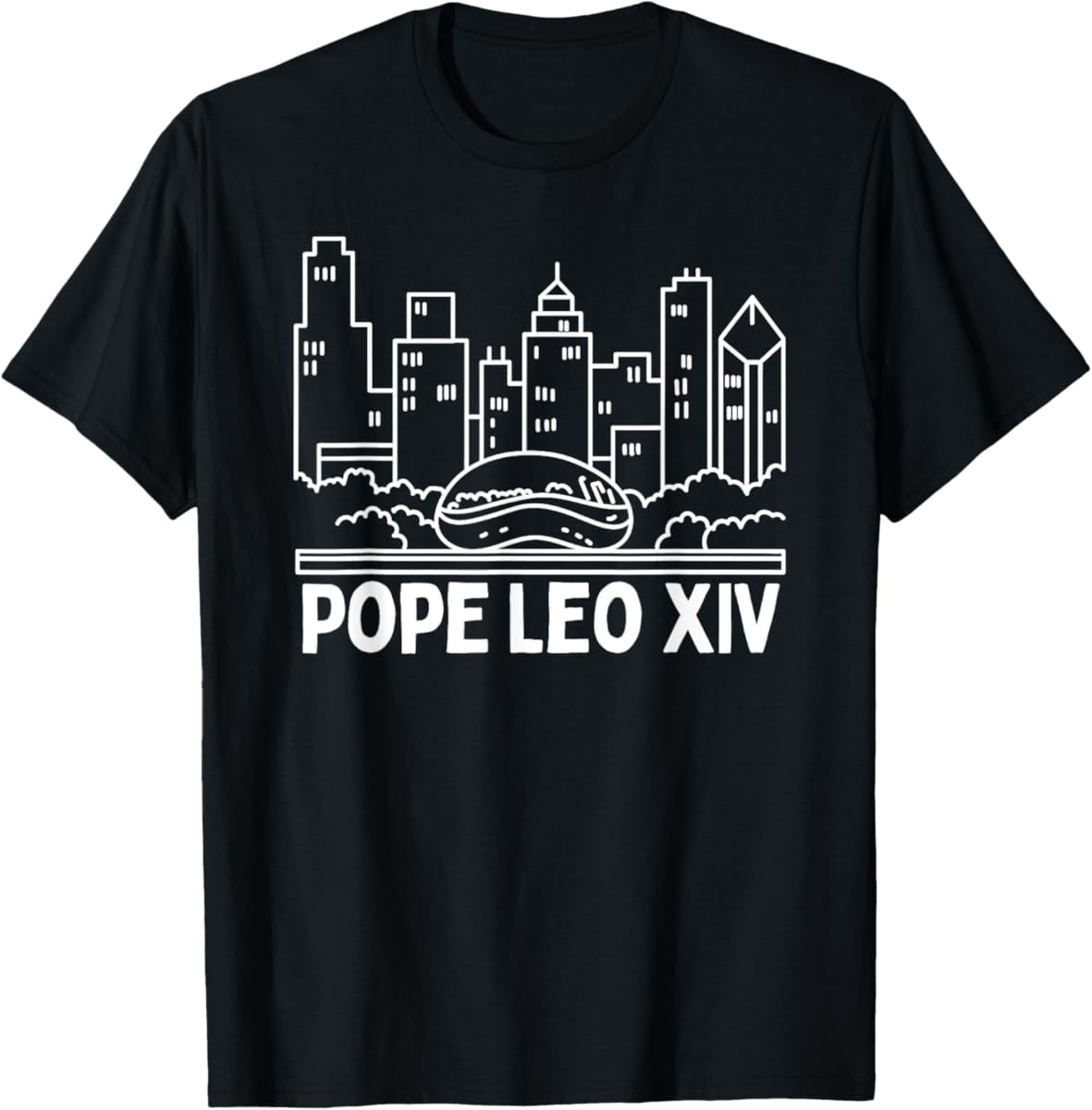 Hot Trending With Pope Leo Xiv Chicago Cardinal Robert Prevost Skyline T-Shirt Design Preview ...