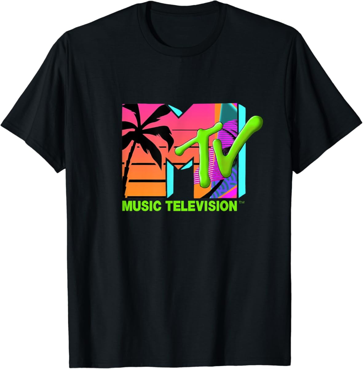 Hot Trending With X Mtv - The Mtv Logo With Retro Palms In Paradise T ...